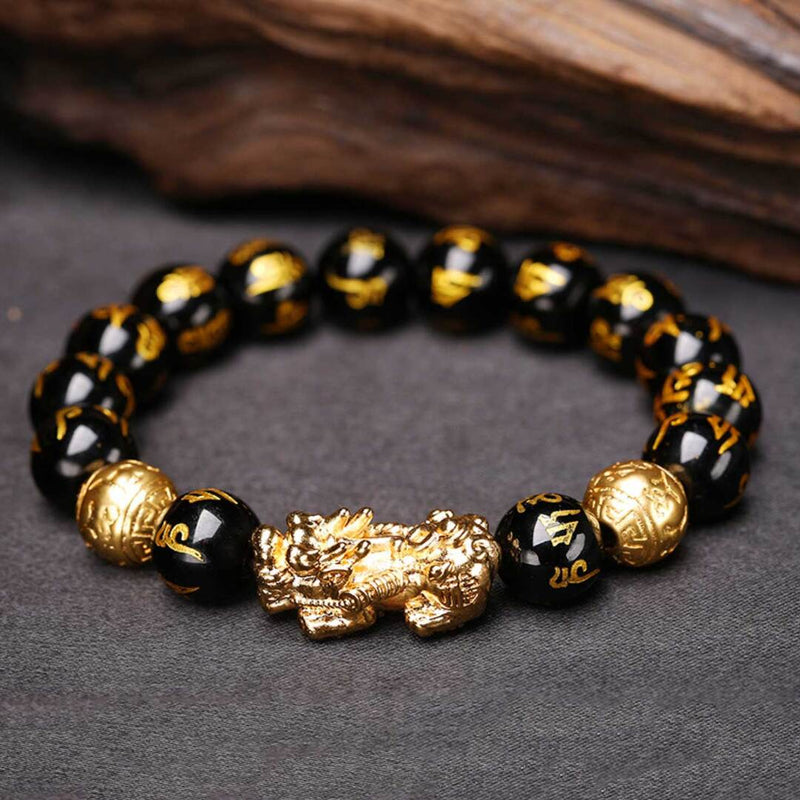 Black Obsidian Pixiu Feng Shui Wealth Bracelet